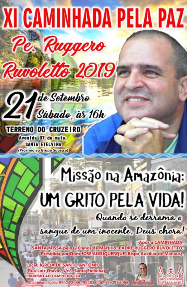 Missa dos 10 anos de martírio do Padre Ruggero Ruvoletto será realizada ...