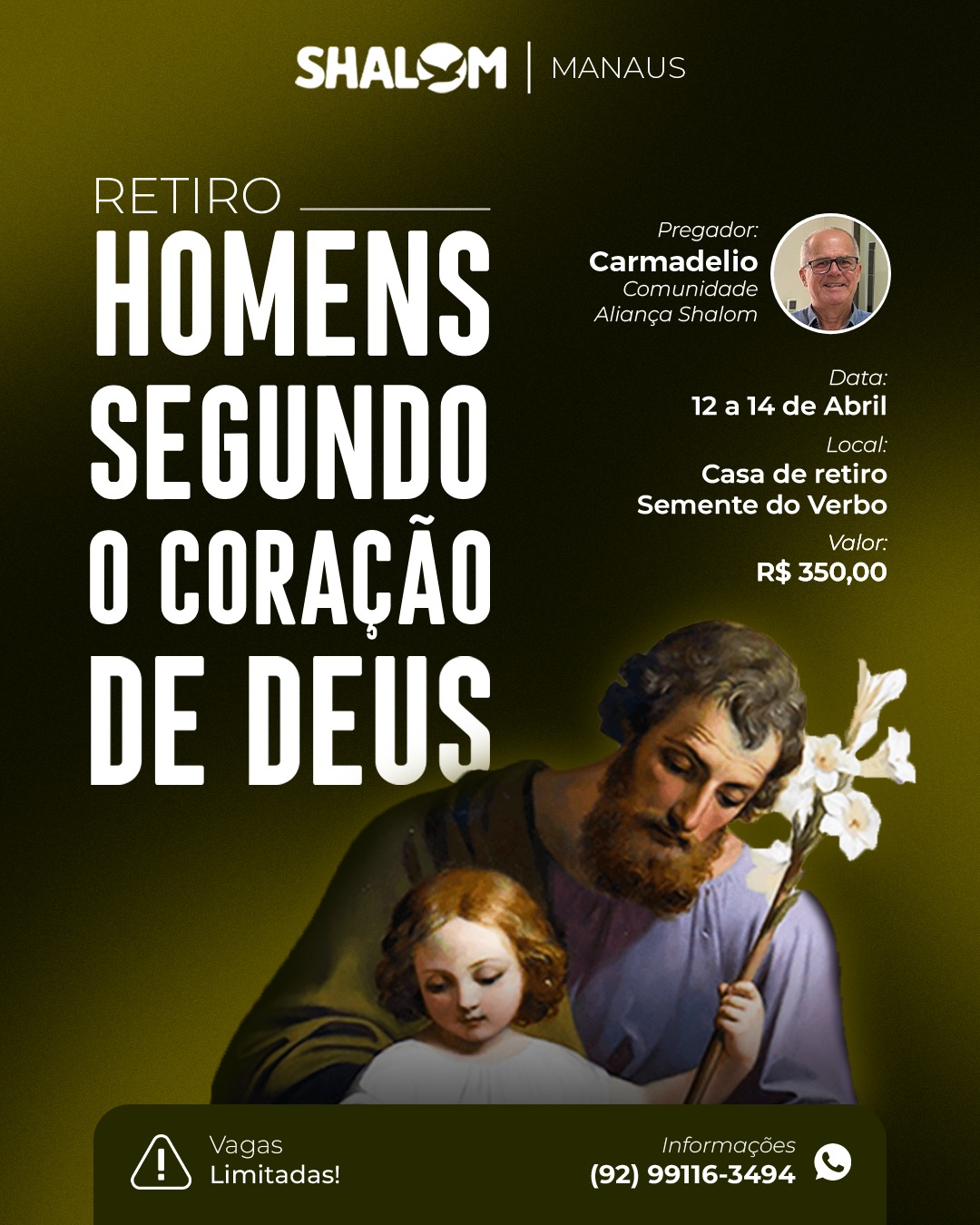 Comunidade Católica Shalom promove retiro para homens segundo o coração ...